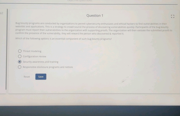 Question 1 Bug bounty programs are | StudyX