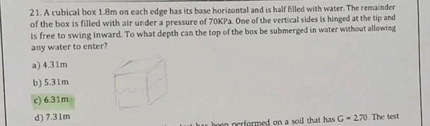 21 A cubical box 18 m on each edge has its | StudyX