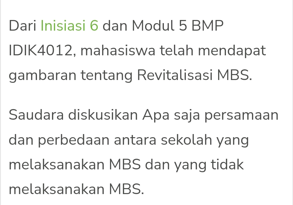 Dari Inisiasi 6 dan Modul 5 BMP IDIK4012 | StudyX