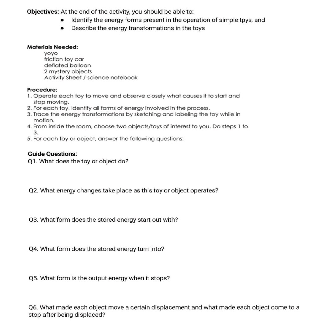 Objectives At the end of the activity you | StudyX