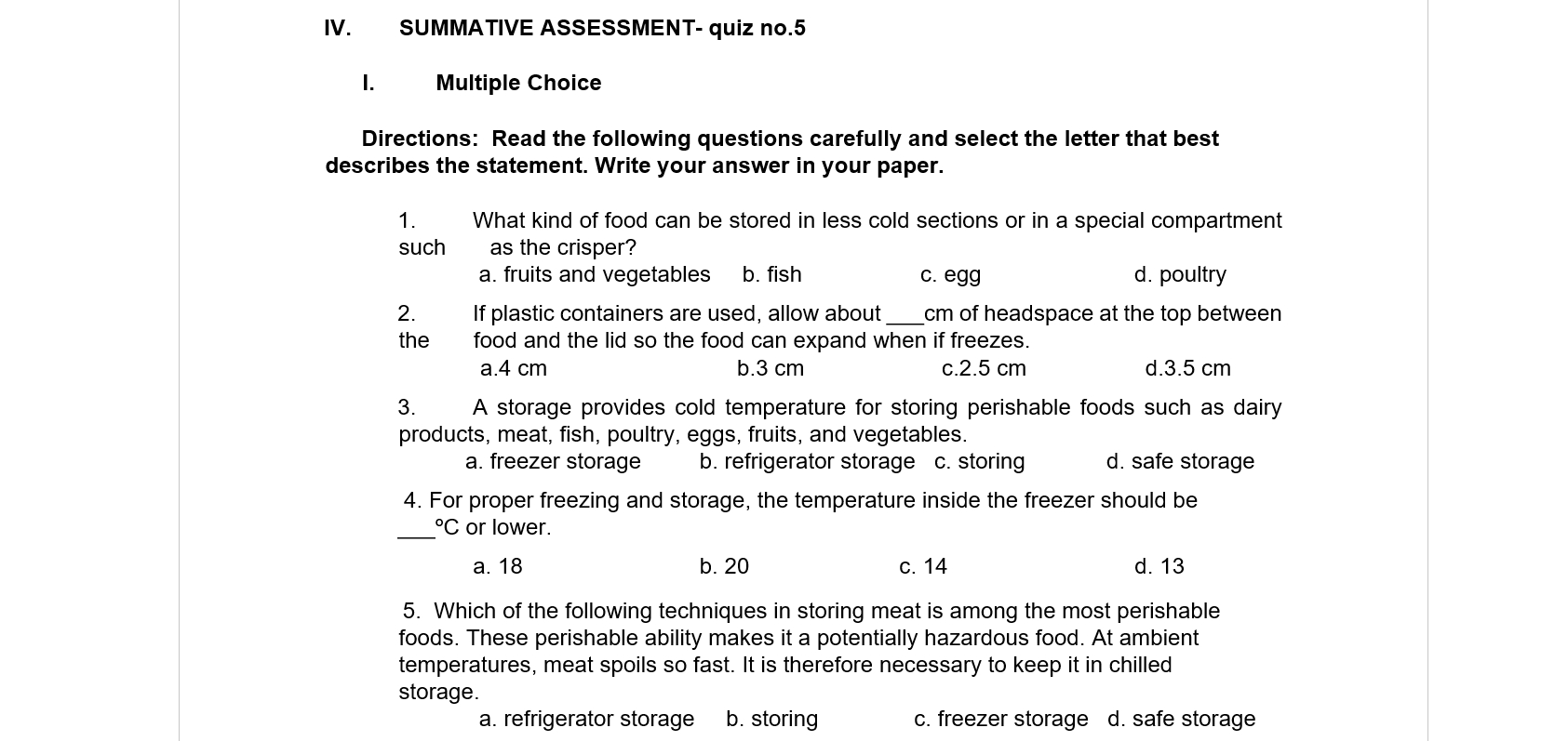 IV SUMMATIVE ASSESSMENT- quiz no 5 I | StudyX