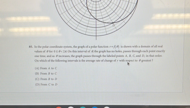 85 In the polar coordinate system the graph | StudyX
