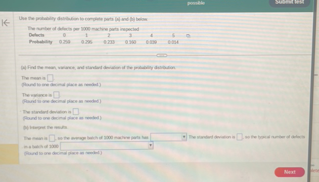 possible Use the probability distribution | StudyX