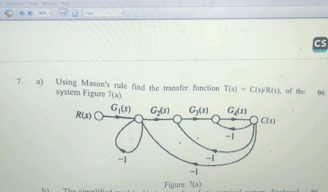 7 a) Using Masons rule find the transfer | StudyX