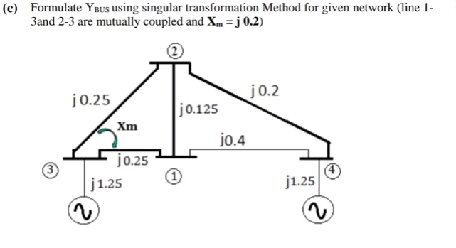 (c) Formulate Y Bus using singular | StudyX