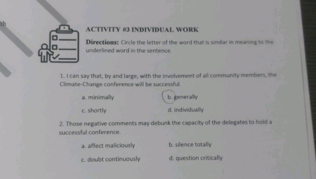 ACTIVITY 3 INDIVIDUAL WORK Directions | StudyX