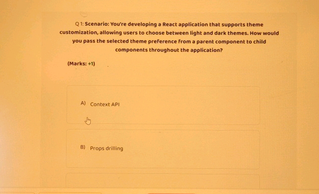 Q 1 Scenario Youre developing a React | StudyX