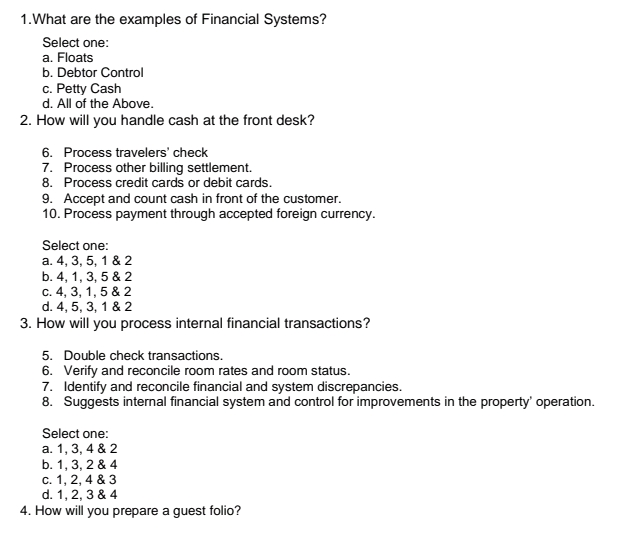1What are the examples of Financial Systems