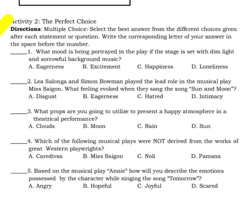 1ctivity 2 The Perfect Choice Directions | StudyX