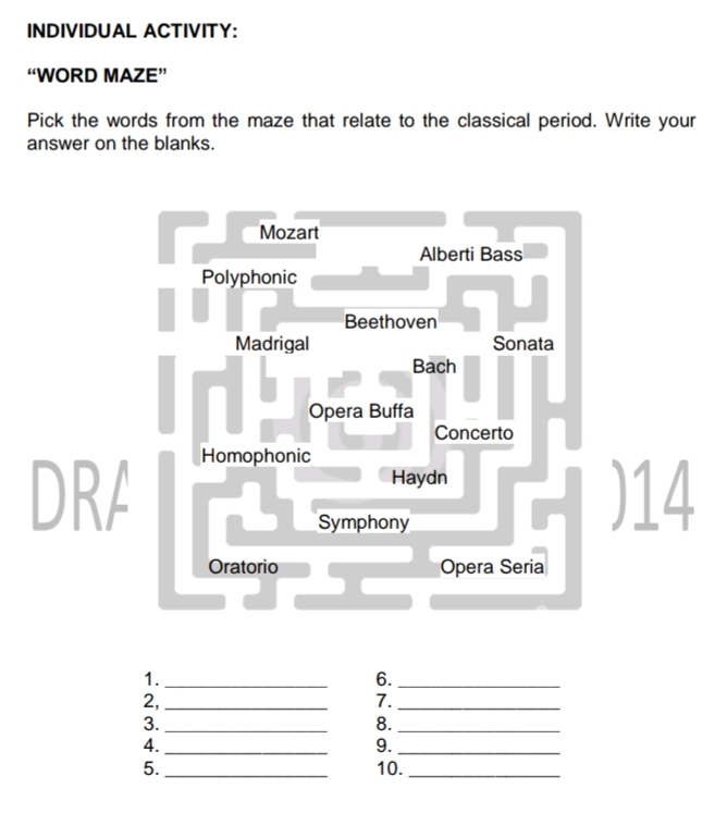 INDIVIDUAL ACTIVITY WORD MAZE Pick the | StudyX