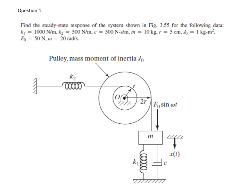 Question 1 Find the steady-state response | StudyX