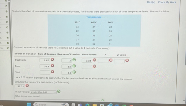 Hint(s) Check My Work To study the effect | StudyX