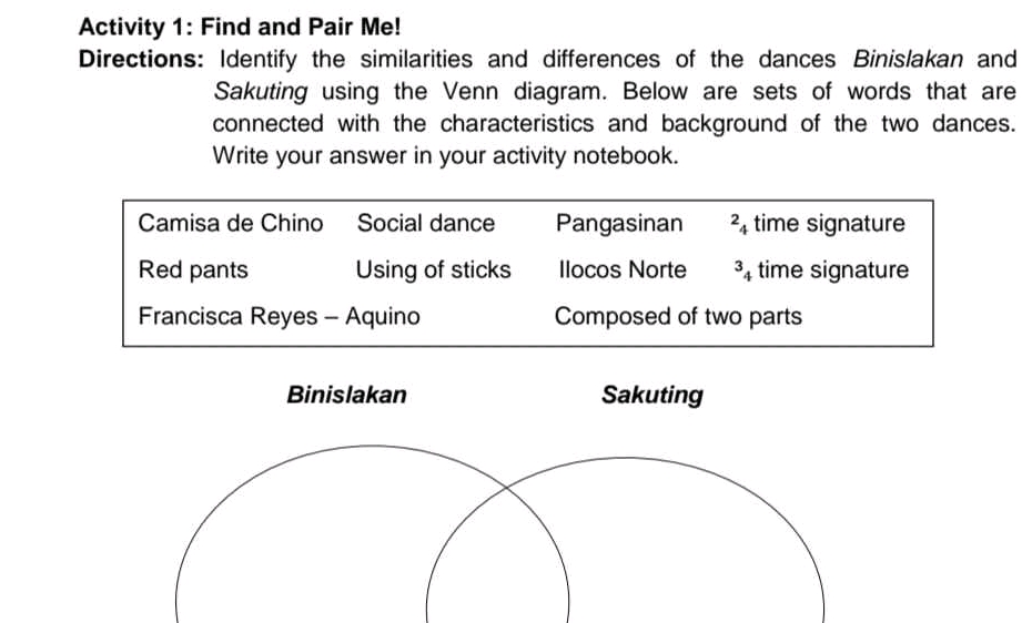 Activity 1 Find and Pair Me Directions | StudyX