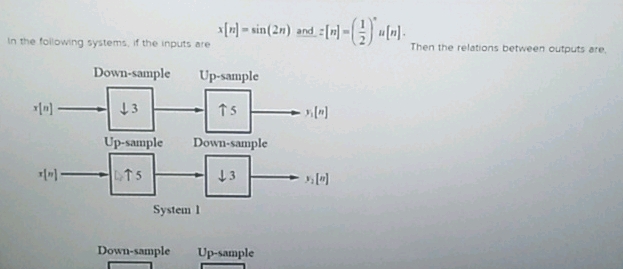 In the following systems if the inputs are | StudyX