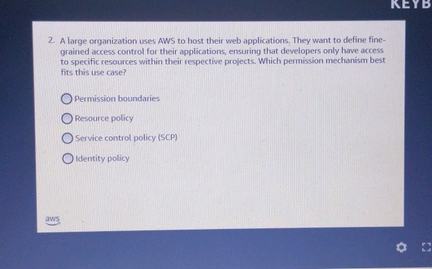 2 A large organization uses AWS to host | StudyX