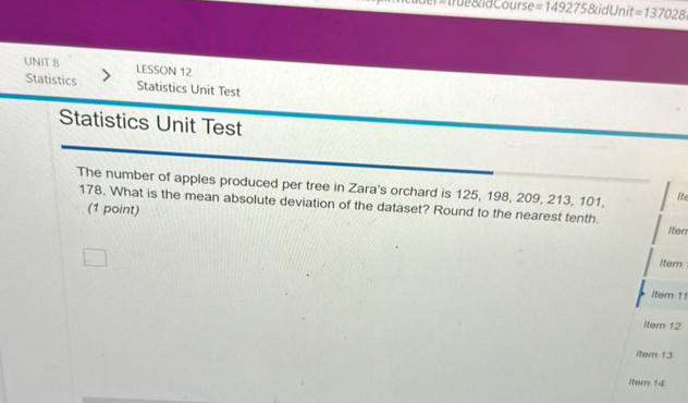 UNIT 8 LESSON 12 Statistics Statistics Unit | StudyX