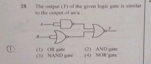 28 The output (Y) of the given logic gate | StudyX