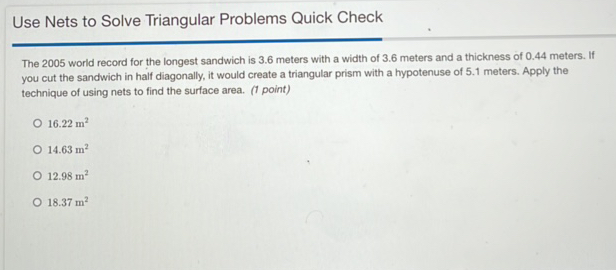 Use Nets to Solve Triangular Problems Quick