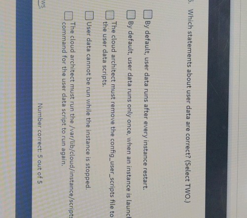 Which statements about user data are | StudyX
