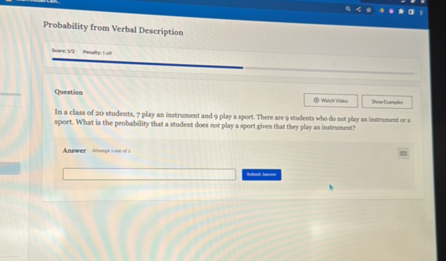 Probability from Verbal Description Seare 1 | StudyX