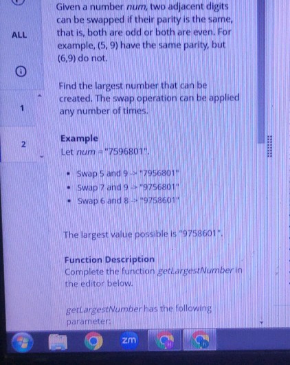 Given a number num two adjacent digits can | StudyX