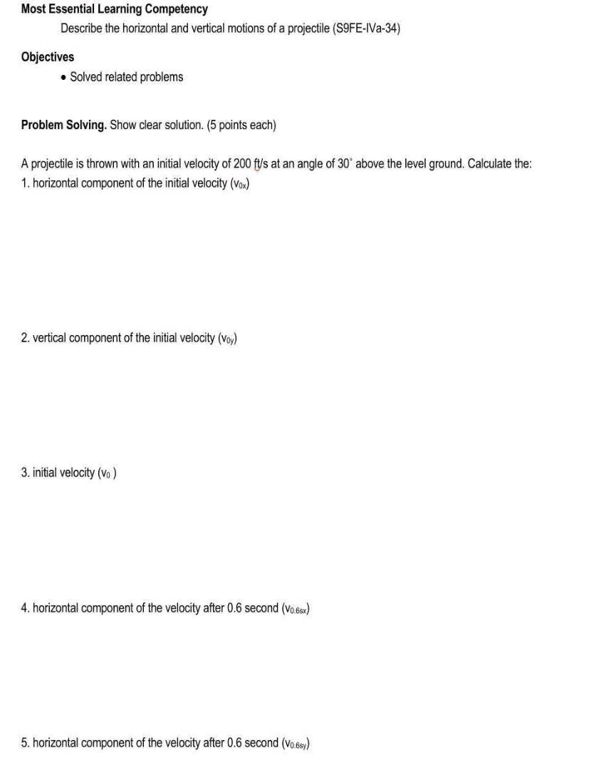 Most Essential Learning Competency Describe | StudyX