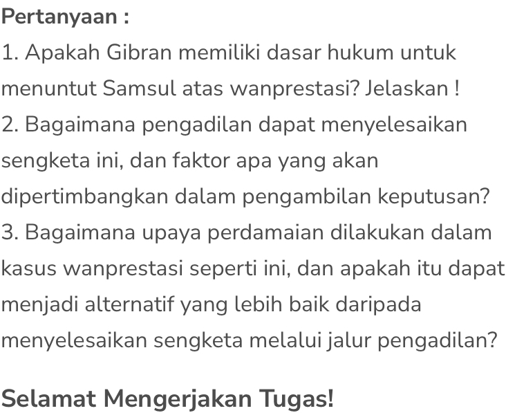 Pertanyaan 1 Apakah Gibran memiliki dasar | StudyX