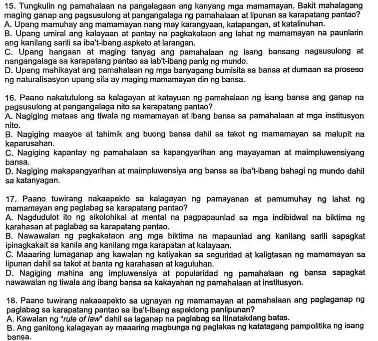 15 Tungkulin ng pamahalaan na pangalagaan | StudyX