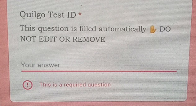 Quilgo Test ID This question is filled | StudyX