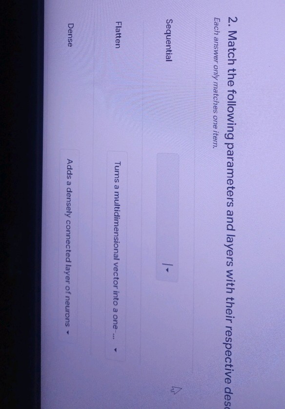 2 Match the following parameters and layers | StudyX