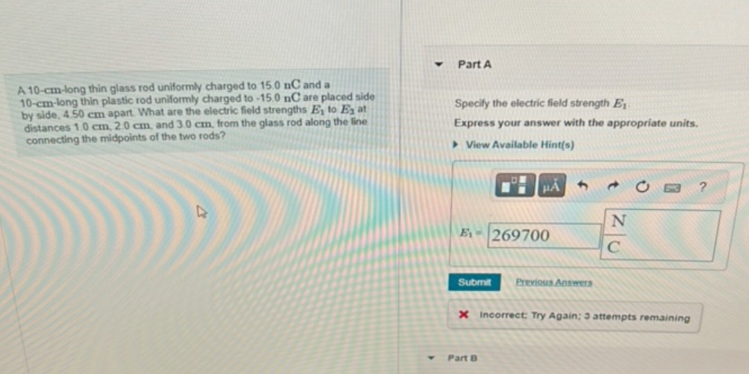 Part AA 10 cm long thin glass rod uniformly | StudyX