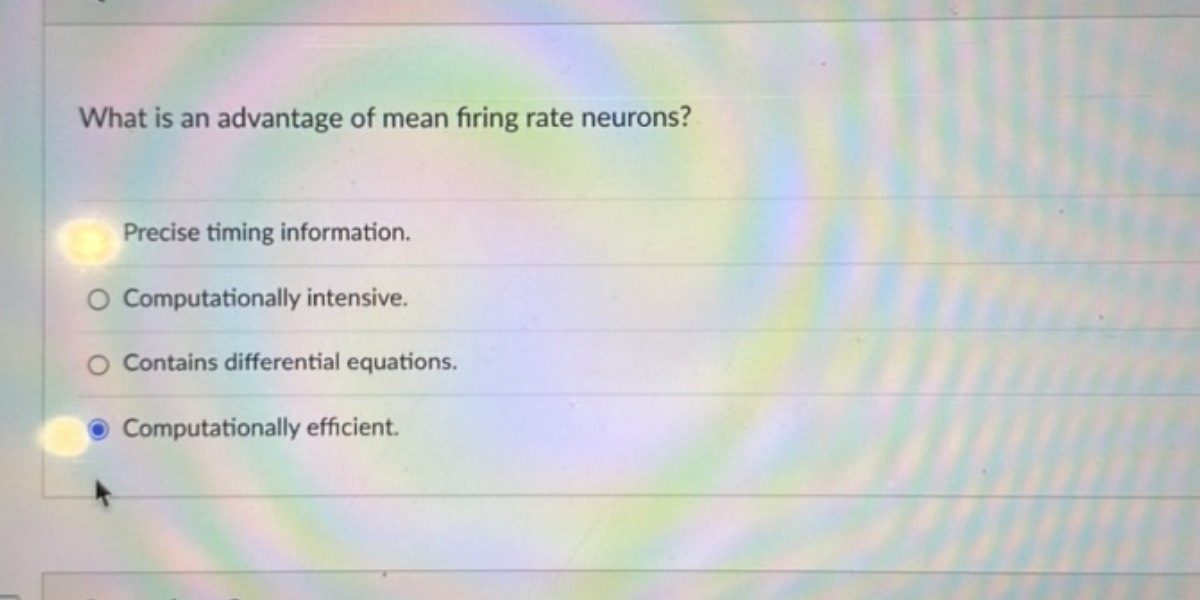 What is an advantage of mean firing rate | StudyX