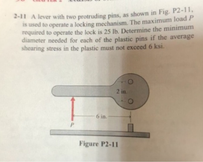 2 11 A lever with two protruding pins as | StudyX