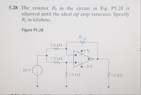 528 The resistor R f in the circuit in Fig | StudyX