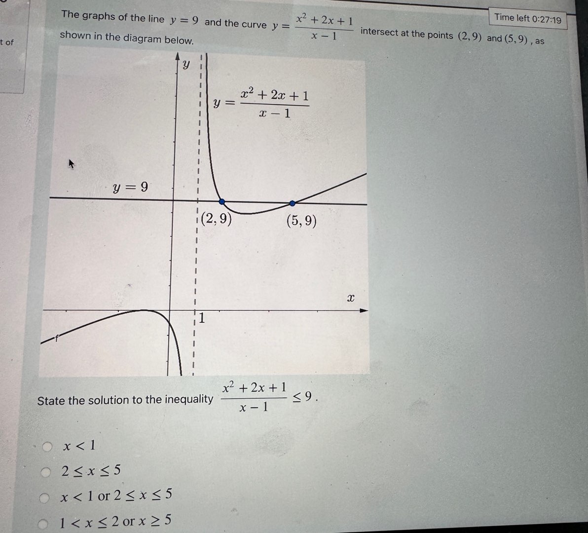The graphs of the line y=9 and the curve | StudyX