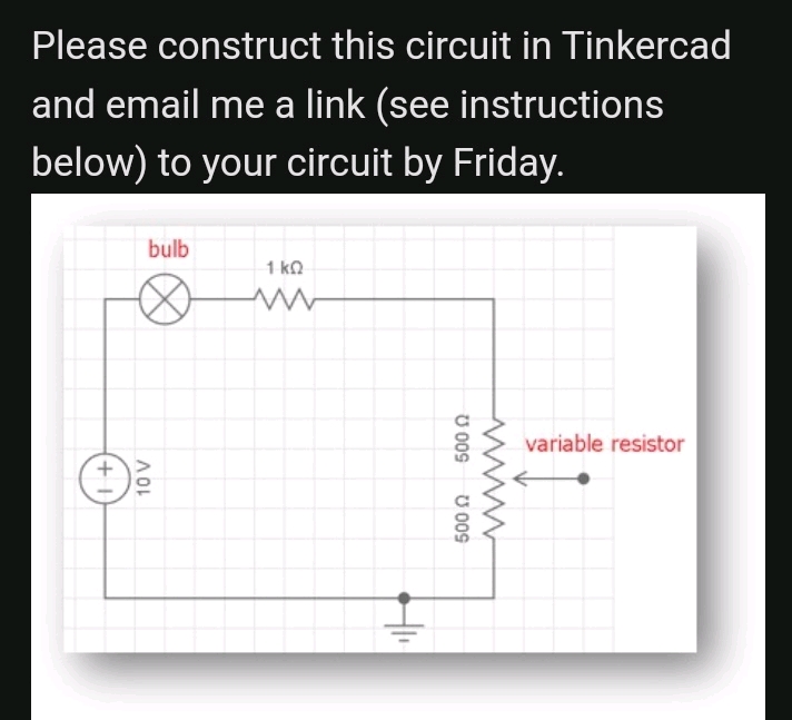 Please construct this circuit in Tinkercad | StudyX