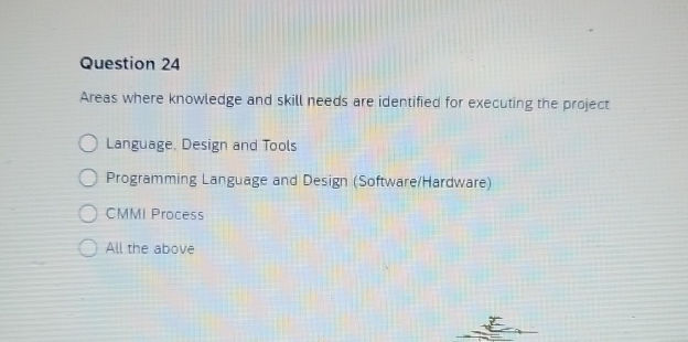 Question 24 Areas where knowledge and skill | StudyX