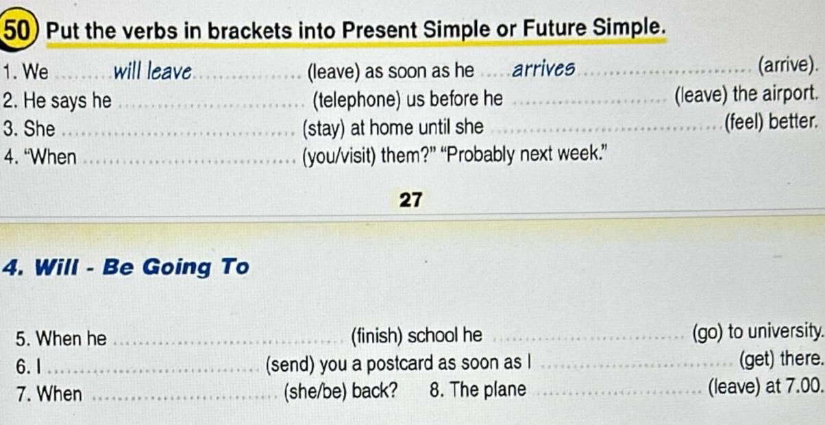 50 Put the verbs in brackets into Present | StudyX