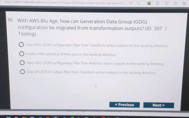 30 With AWS Blu Age how can Generation Data | StudyX