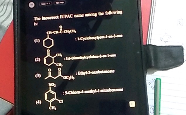 The Incorrect IUPAC name among the following | StudyX