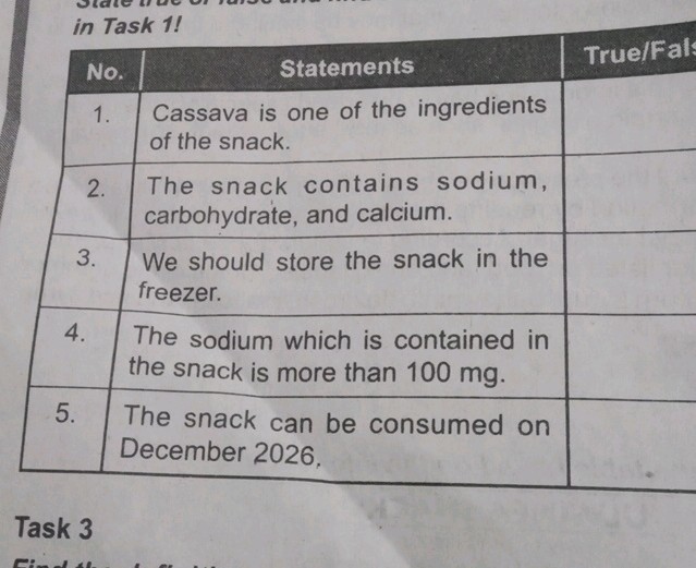 State true or false and give reasons in Task | StudyX