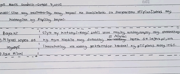 Panuto Sino ang maituturing mong bayani na | StudyX