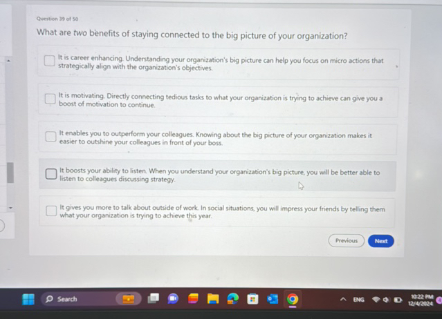 What are two benefits of staying connected | StudyX