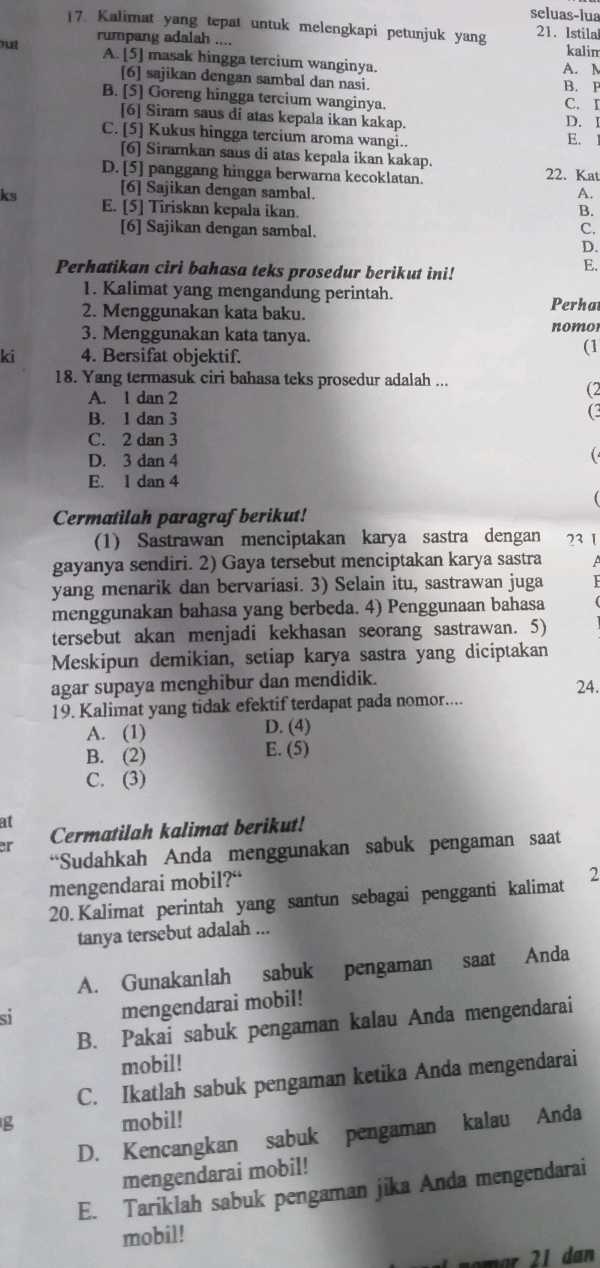 17 Kalimat yang tepat untuk melengkapi | StudyX