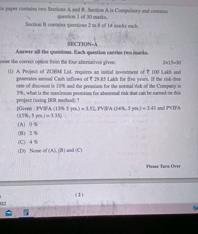 is paper contains two Sections A and B | StudyX