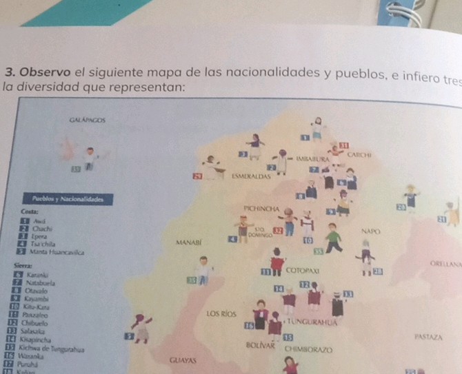 3 Observo el siguiente mapa de las | StudyX