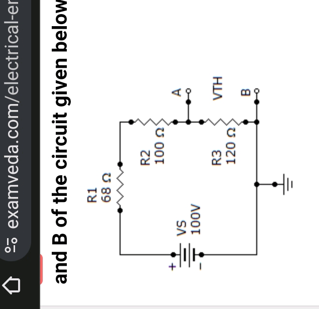 Find the Thevenin equivalent voltage (VTH) | StudyX
