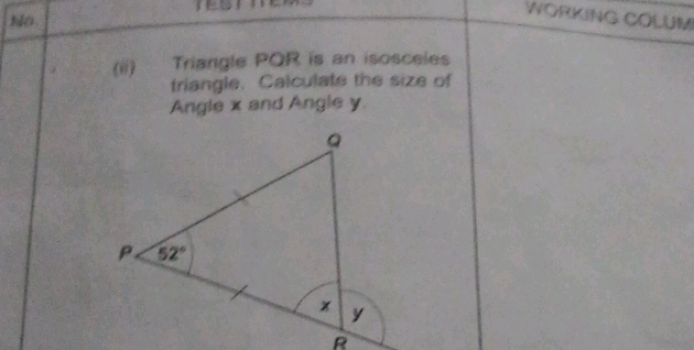 Triangle PQR is an isosceles triangle | StudyX