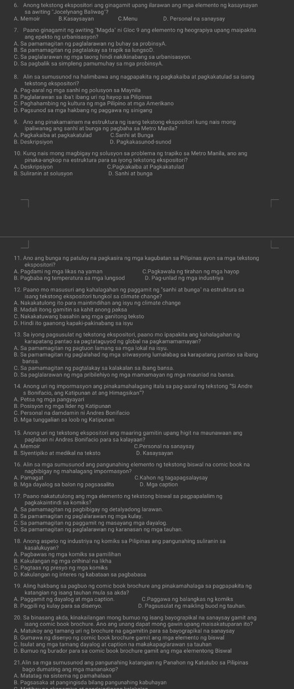 6 Anong tekstong ekspositori ang ginagamit | StudyX