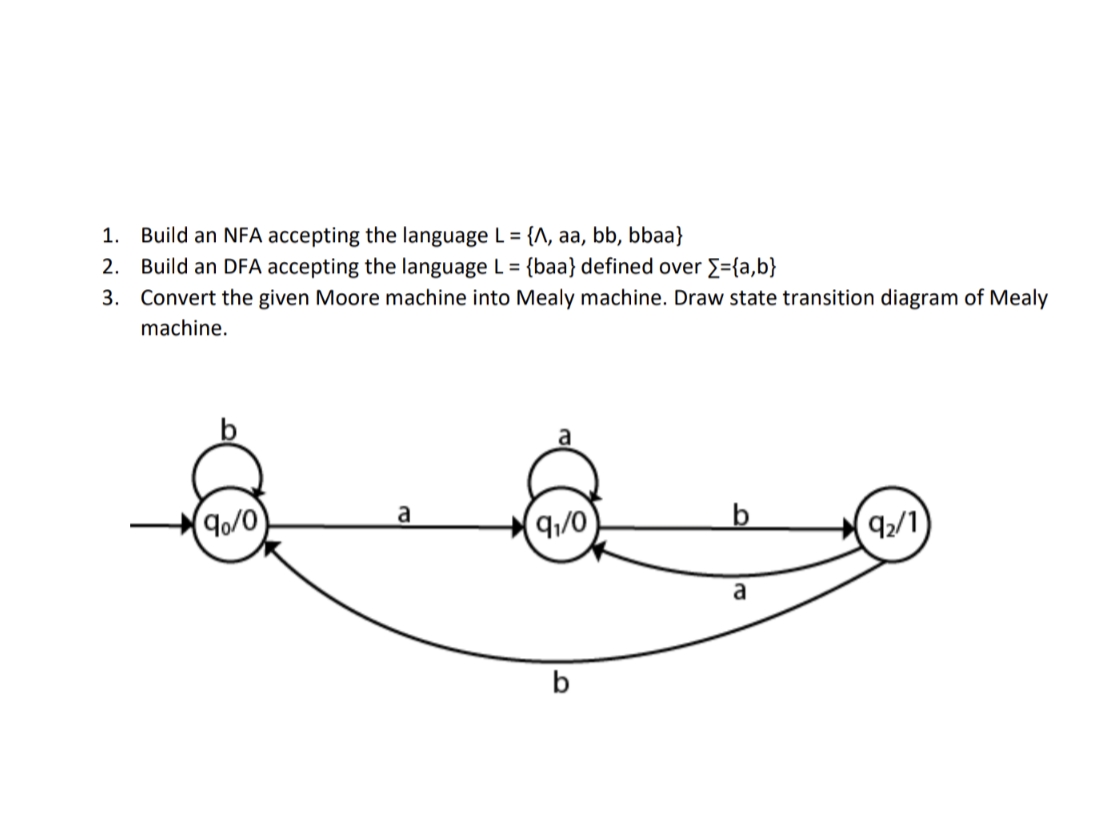 1 Build an NFA accepting the language L = | StudyX